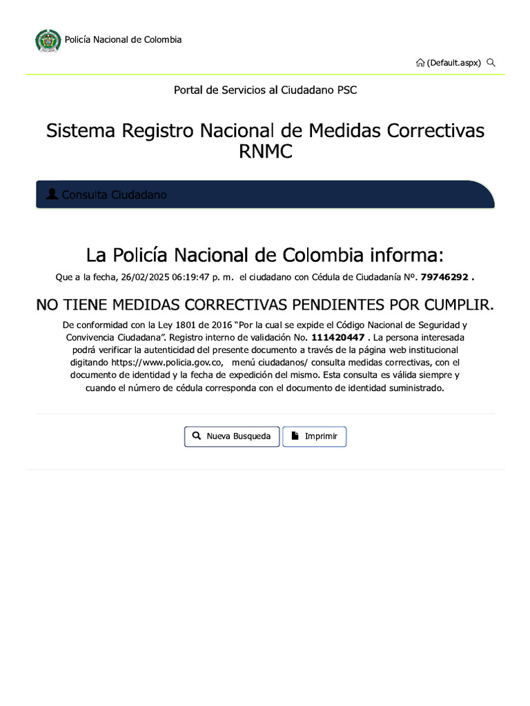 Consulta RNMC | PDF