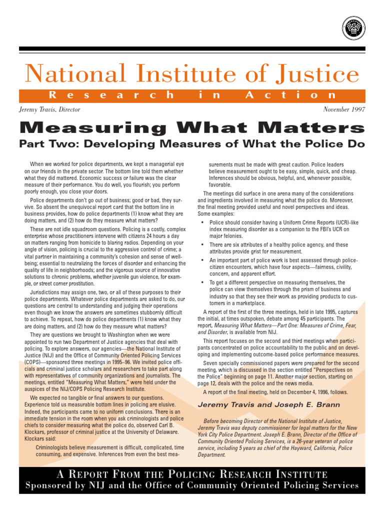 Measuring What Matters: Policing | PDF | Police | Uniform Crime Reports