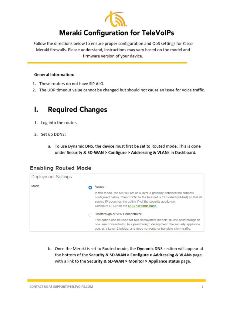 Meraki-Configuration-Guide | PDF | Domain Name System | Computer Network