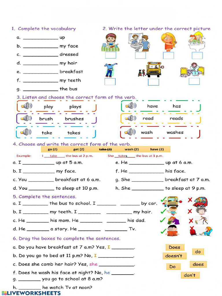 Homework - Daily routines | PDF