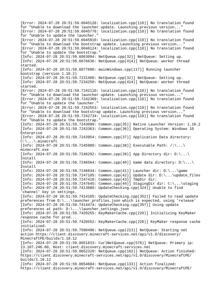 Minecraft Launcher Update Errors | PDF | Software | Computing