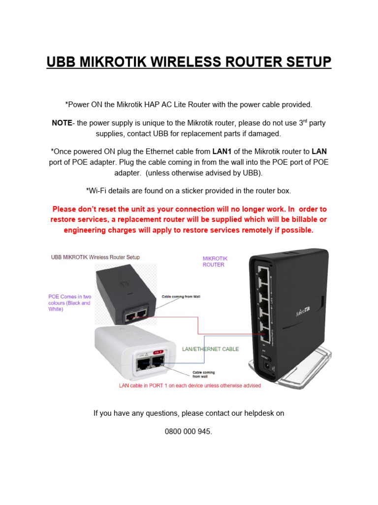 Ubb Mikrotik Wireless Router Setup | PDF