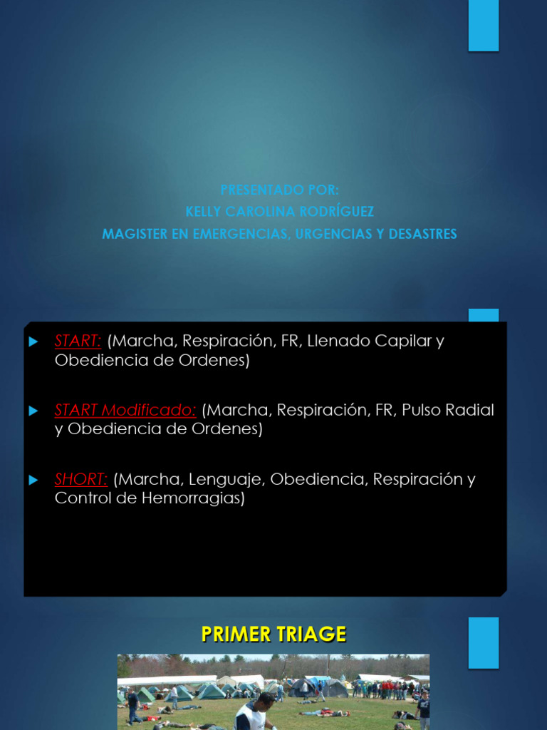 Triage Prehospitalario: Métodos START y SHORT | PDF | Administracion de ...