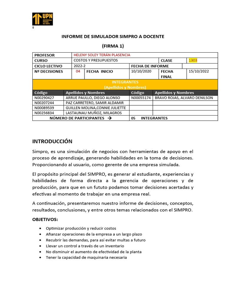 9404 Grupo3 Informe Simpro Modelo | PDF | Economias