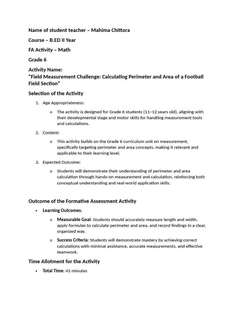 FA Math | PDF | Area | Accuracy And Precision