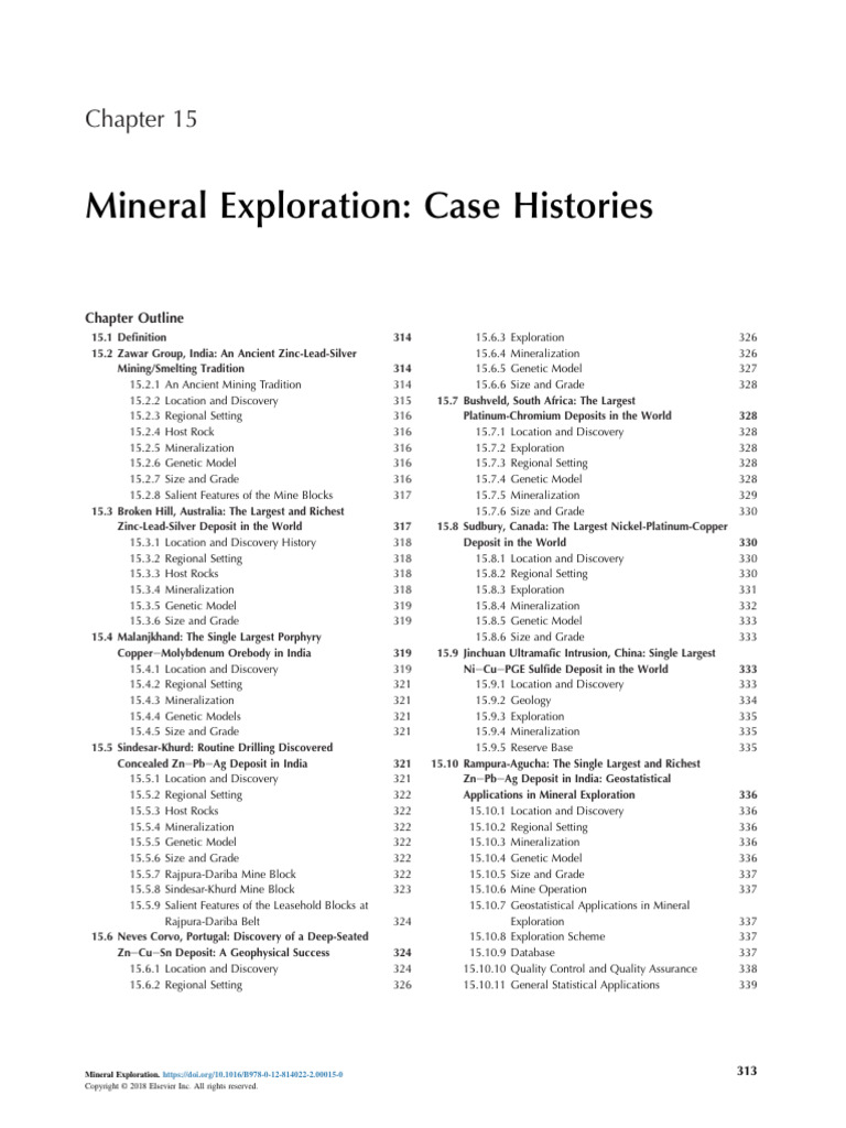Mineral Exploration Case Histories | PDF | Ore | Mining