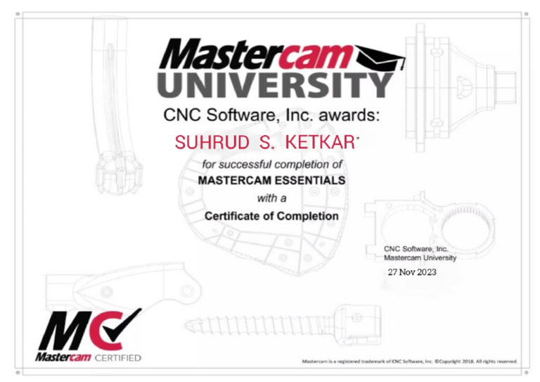 SSK Mastercam Certification | PDF