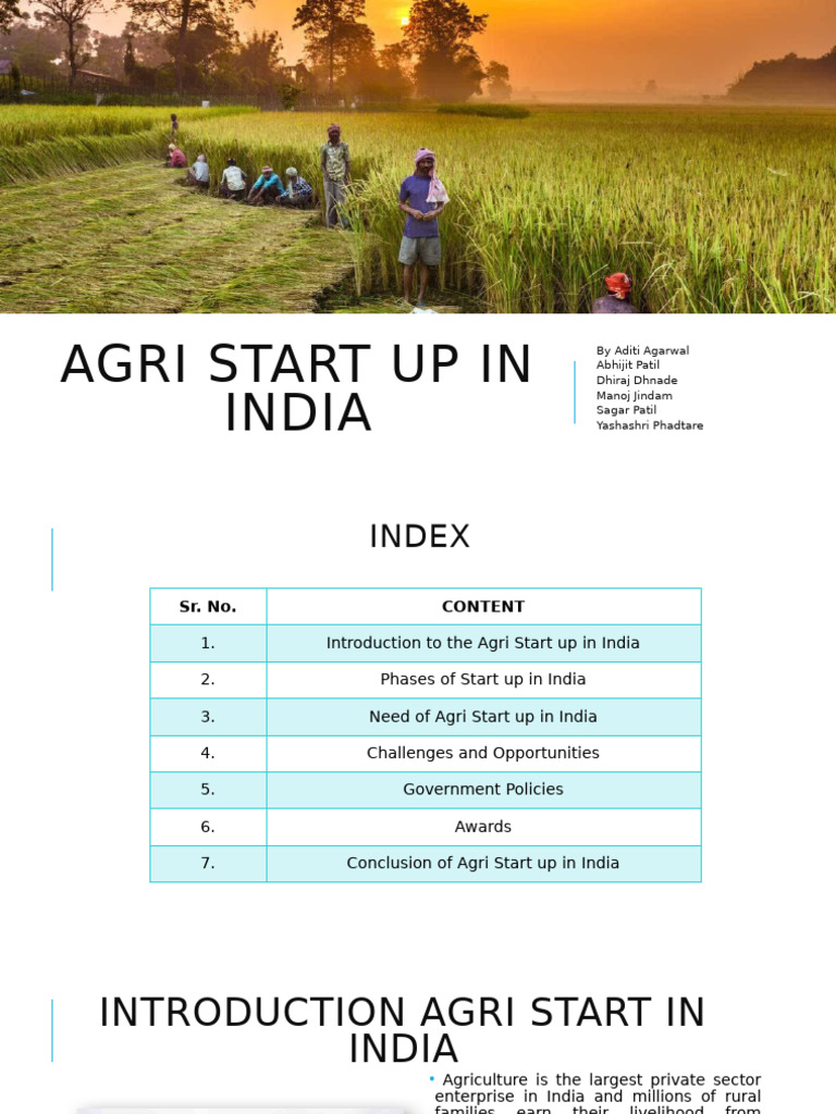 Agri Startups in India: Opportunities & Challenges | PDF | Agriculture ...