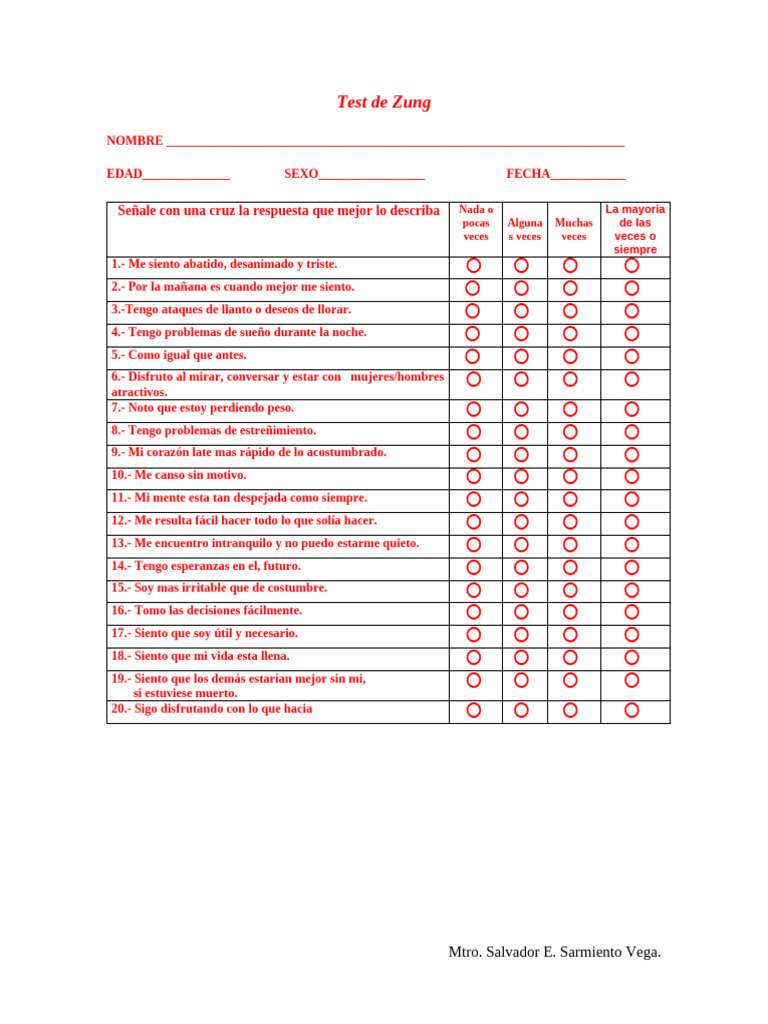 Test de Zung | PDF