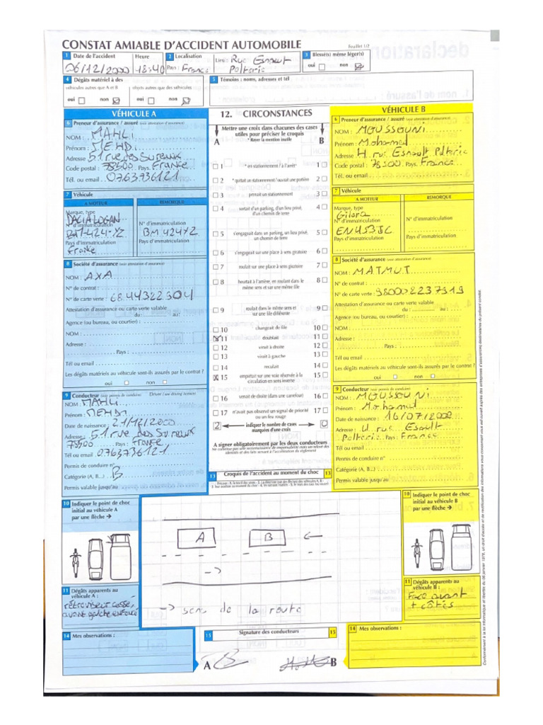Constat Amiable D'accident Automobile | PDF