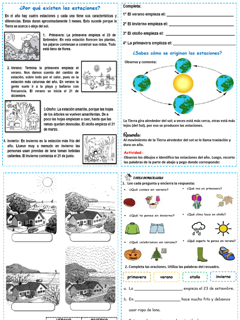 FICHAS Ciencia Las Estaciones | PDF