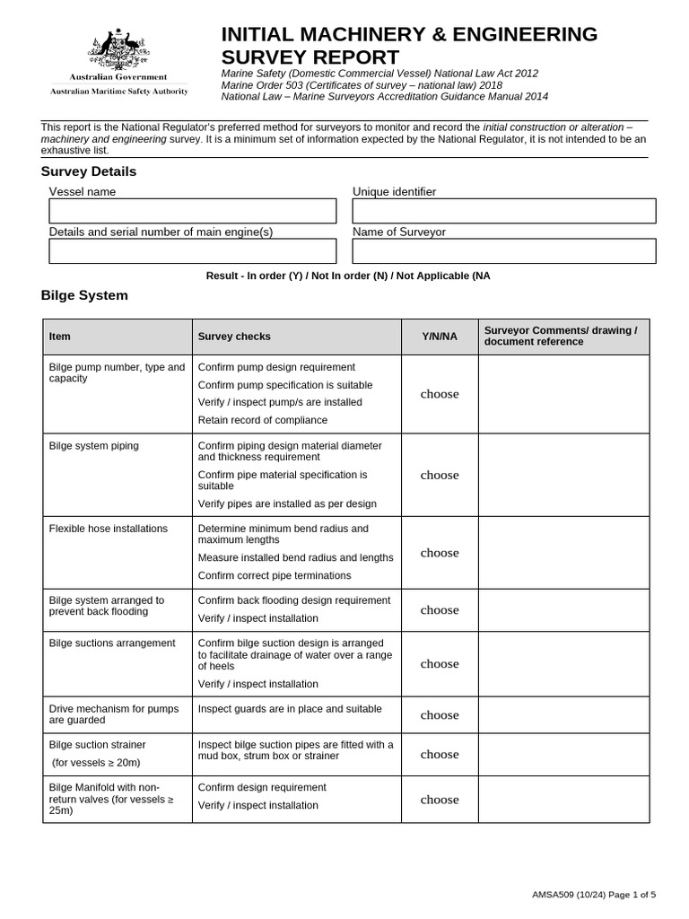 Amsa 509 Engineering Survey | PDF | Valve | Pump