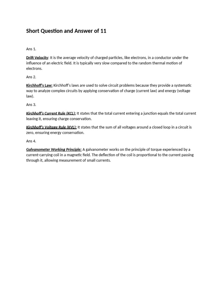 Short Question and Answer of ch12 XI FB | PDF