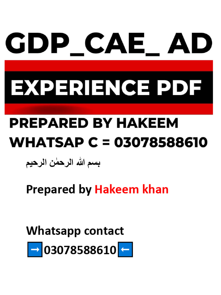 PAF GDP CAE AD Experience Prepared by Hakeem | PDF | Theoretical ...