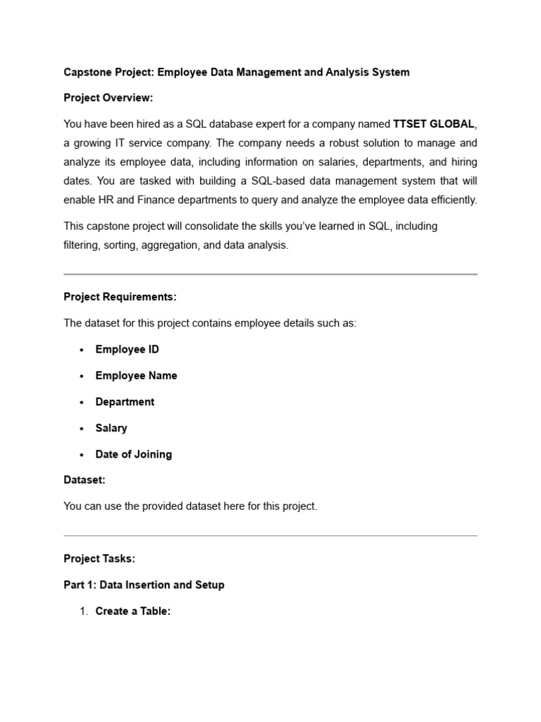 Chapter 3 Capstone Project | PDF | Salary | Sql