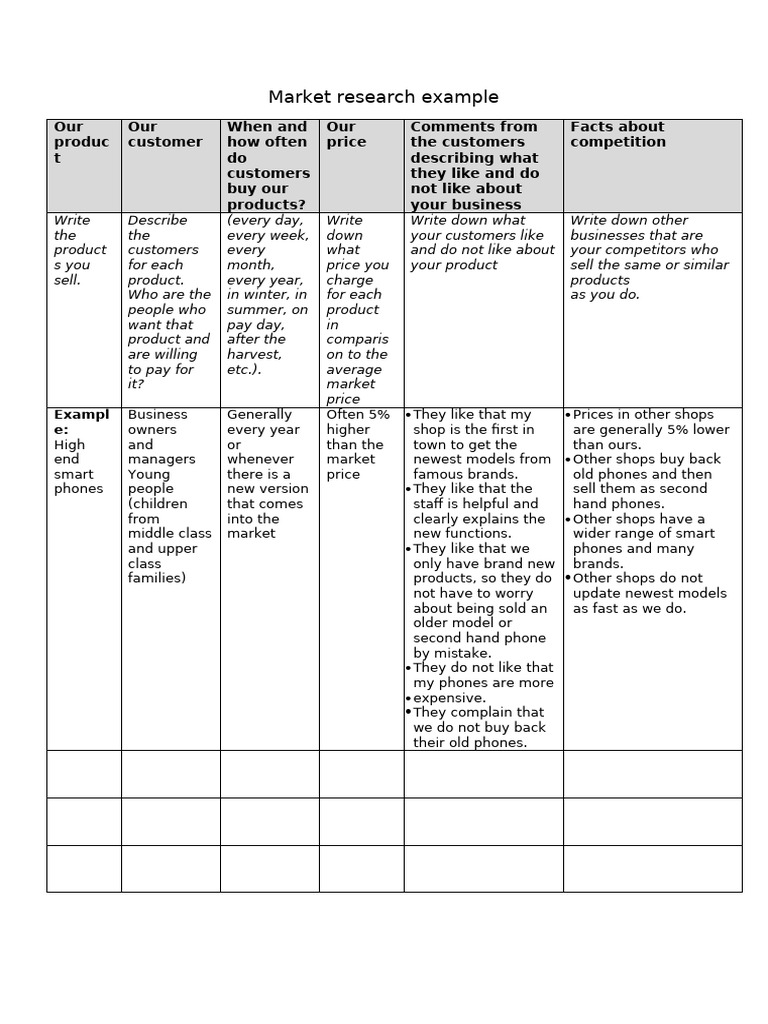 Market Research Example | PDF