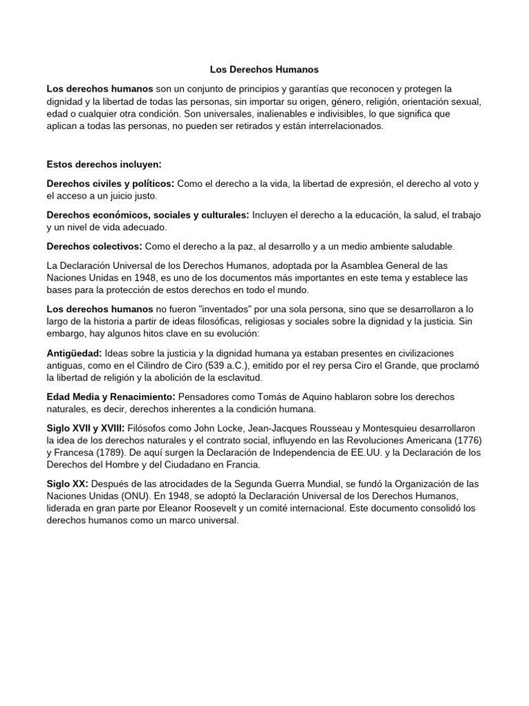 Los Derechos Humanos | PDF