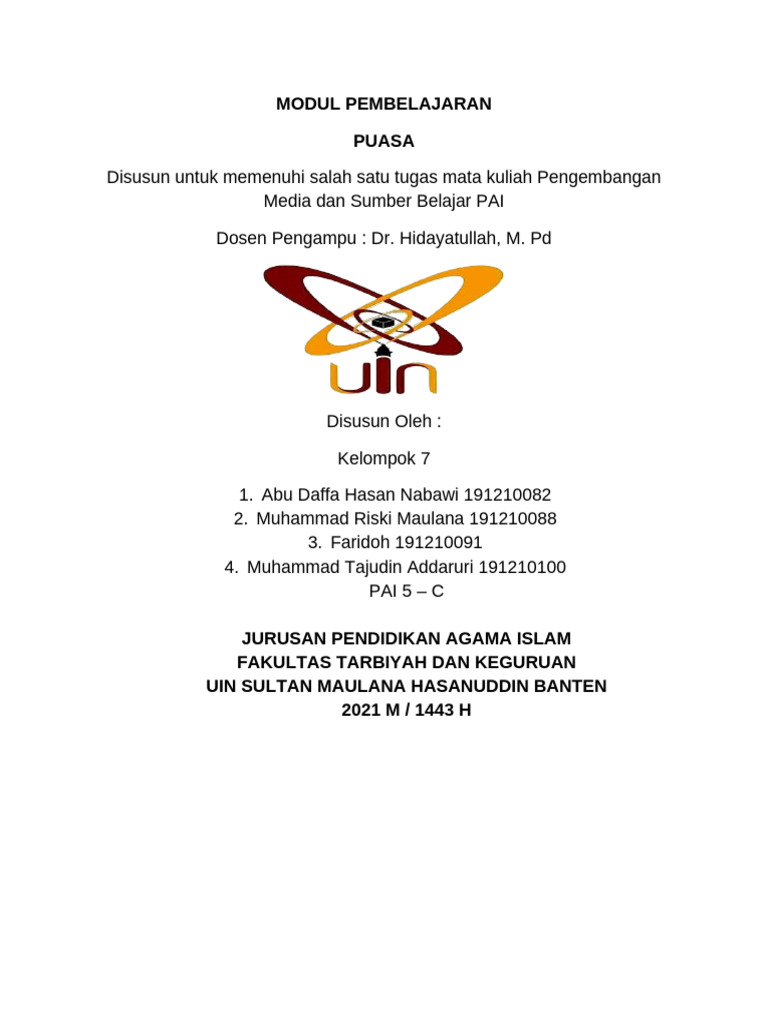 MODUL PEMBELAJARAN | PDF