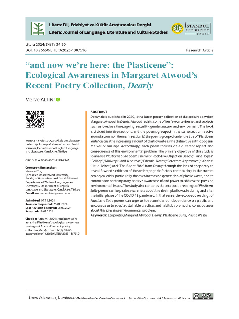 10.26650-LITERA2023-1387510-3523285 | PDF | Ecocriticism | Anthropocene