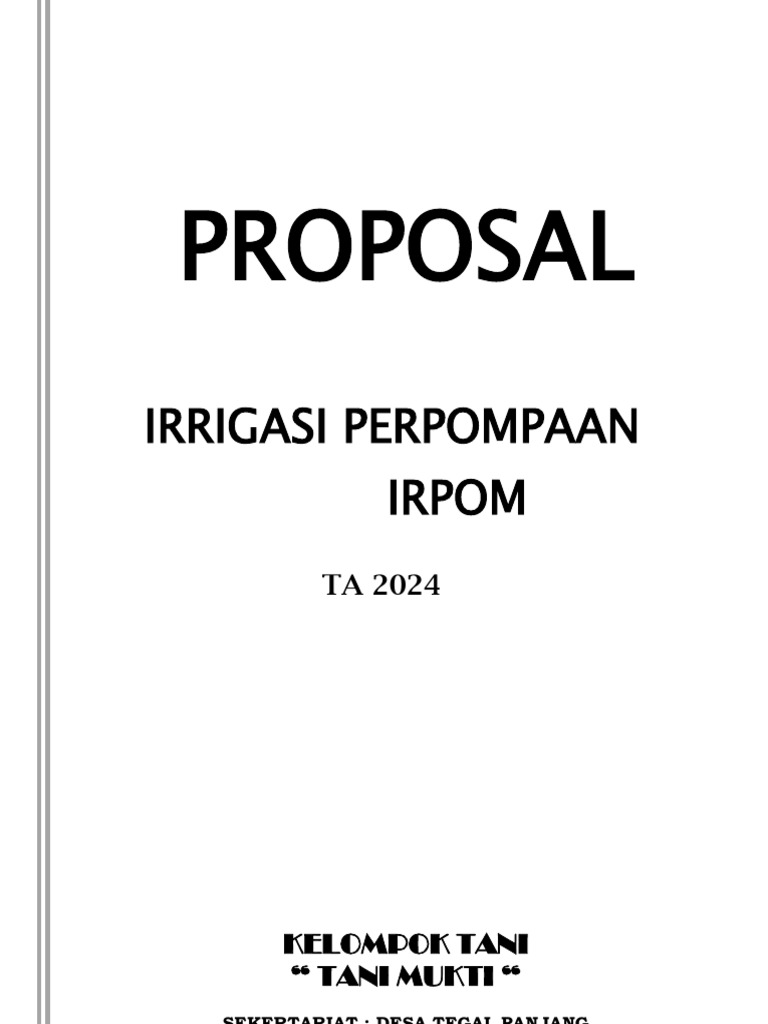 Proposal Irpom Tani Mukti | PDF