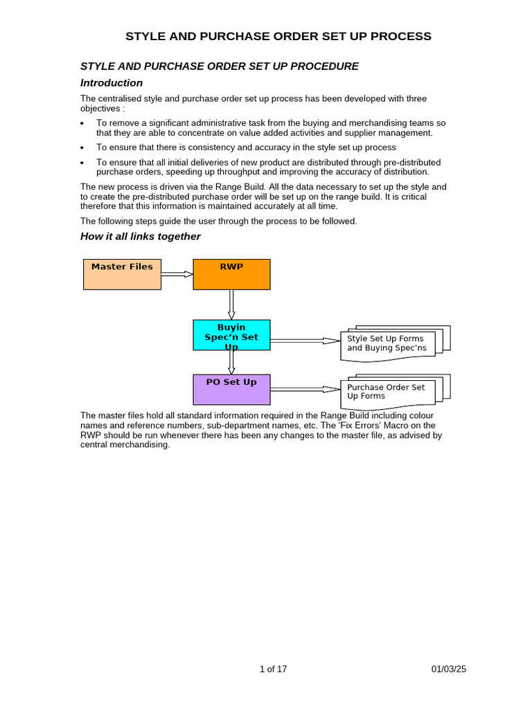 Style Set Up and PO Procedure V2 | PDF
