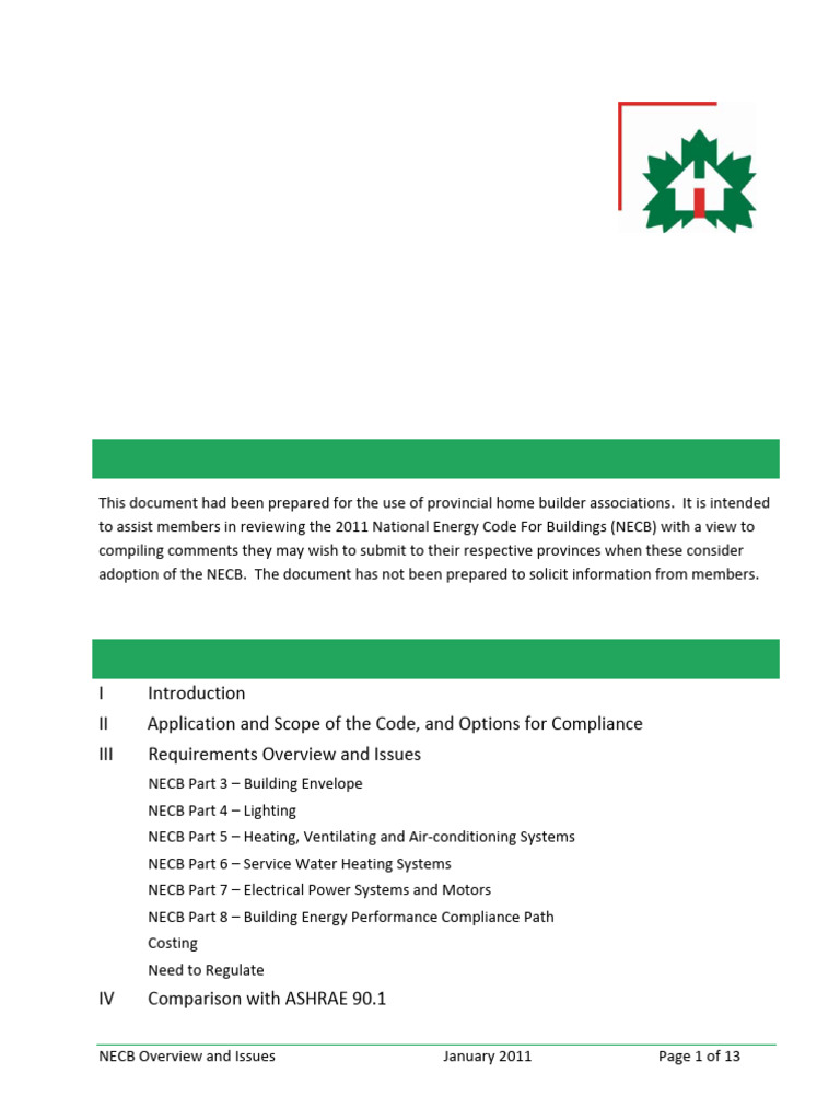 Necb Overview Issues | PDF