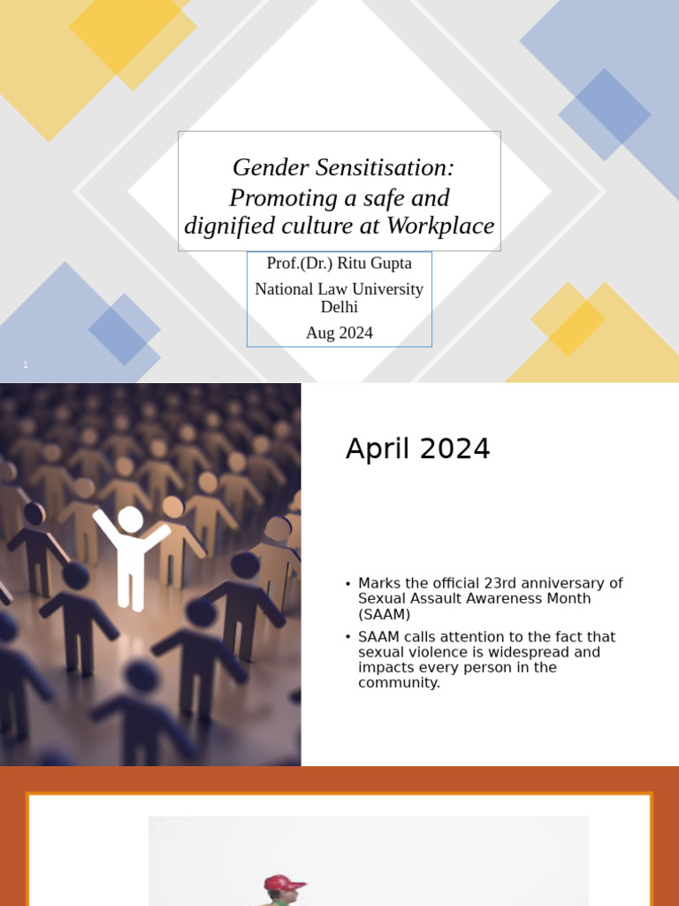 NSUT Gender Sensitisation Final PPT AUG 2024 | PDF | Sexual Harassment | Aggression
