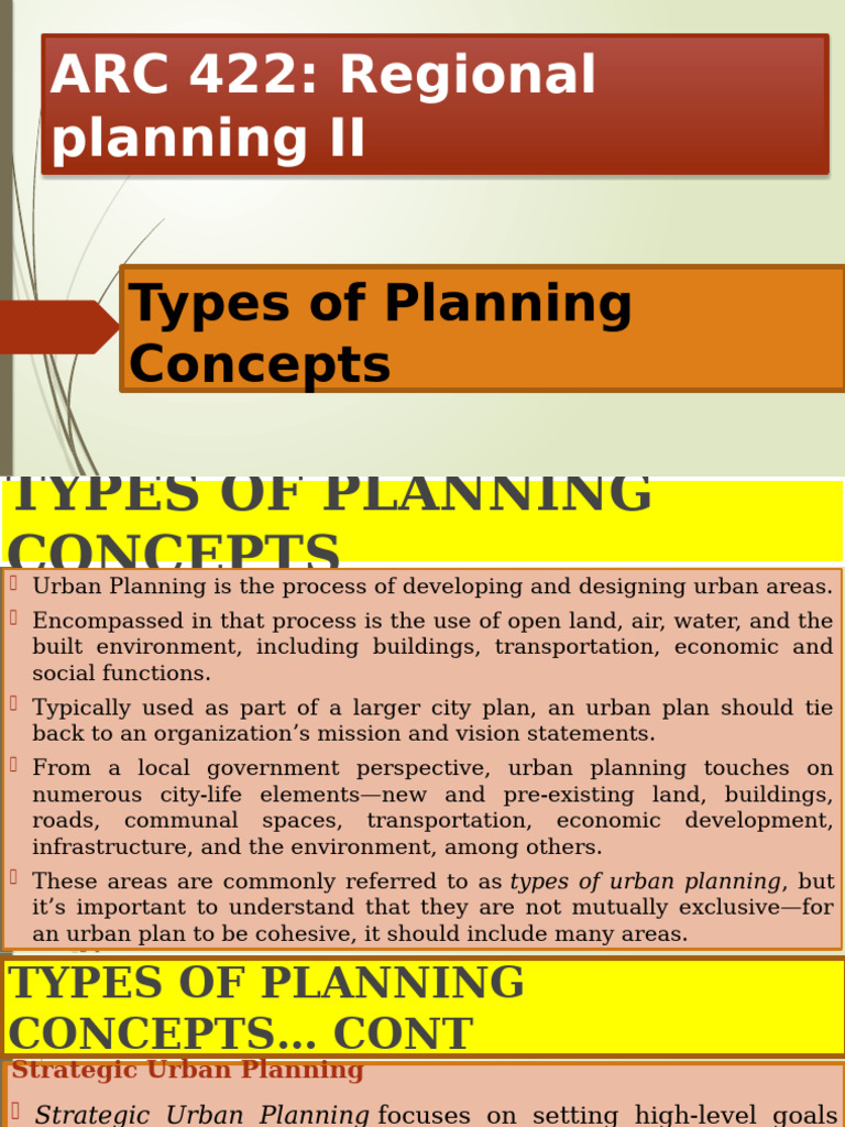 Slide3 - Types of Planning Concepts | PDF | Urban Planning | Sustainability