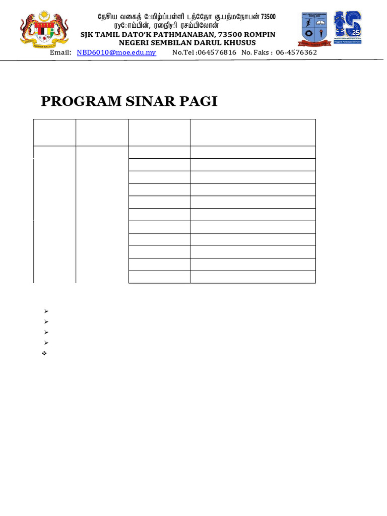 PROGRAM SINAR PAGI 2024 New | PDF