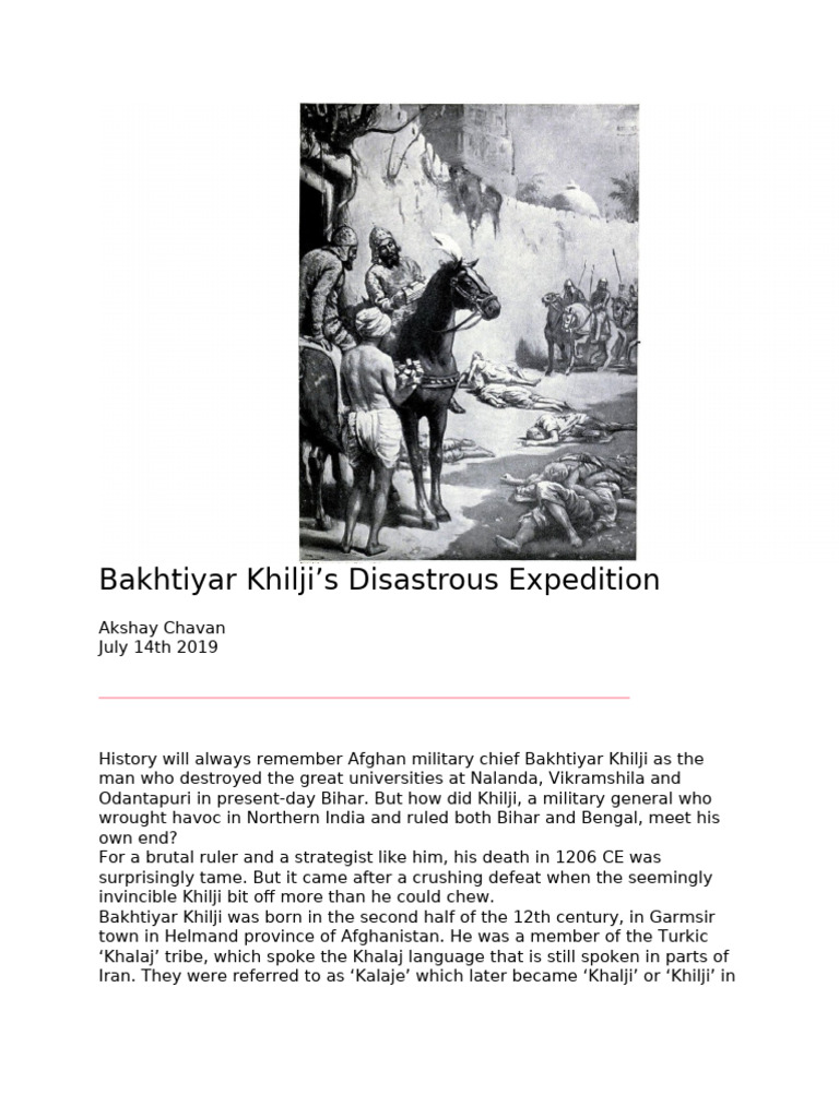 Bakhtiyar Khilji's Fatal Tibetan Campaign | PDF | Tibet