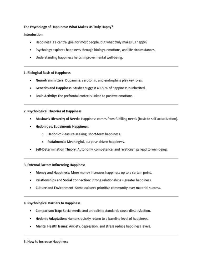 The Psychology of Happiness | PDF
