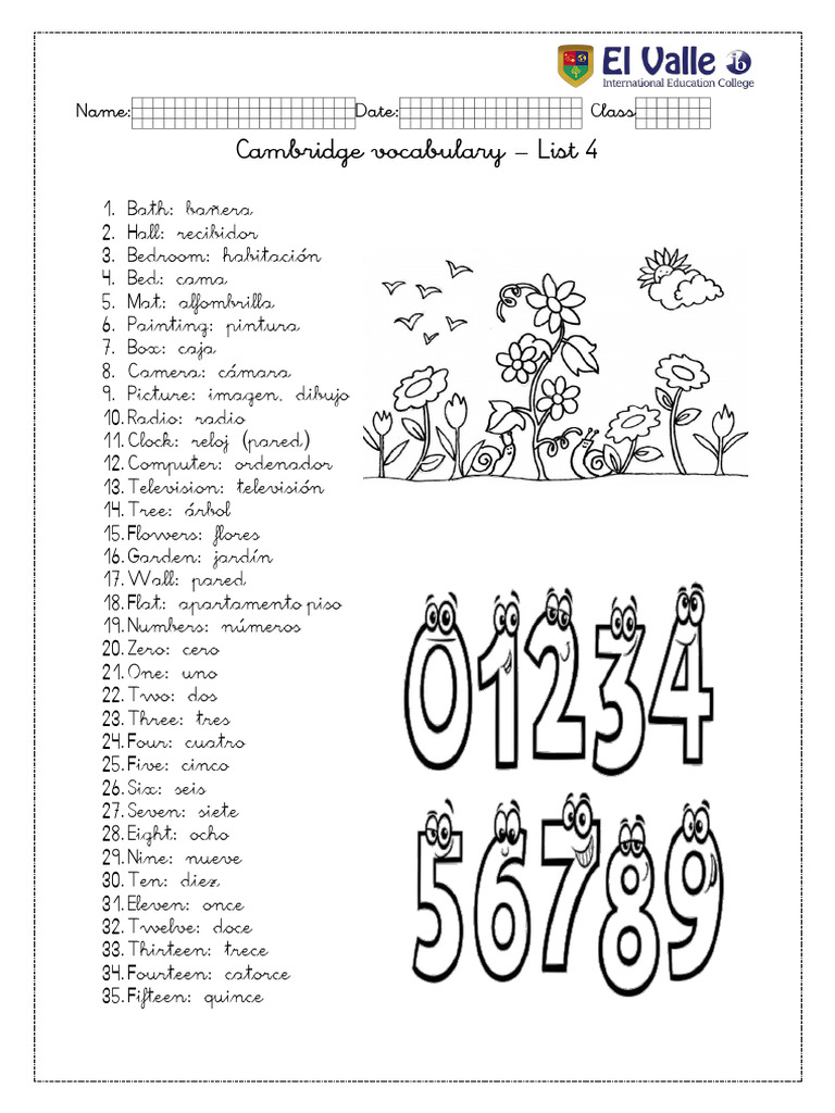 Cambridge Vocabulary List 4 | PDF