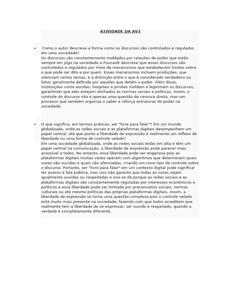 Atividade Da Av3 | PDF