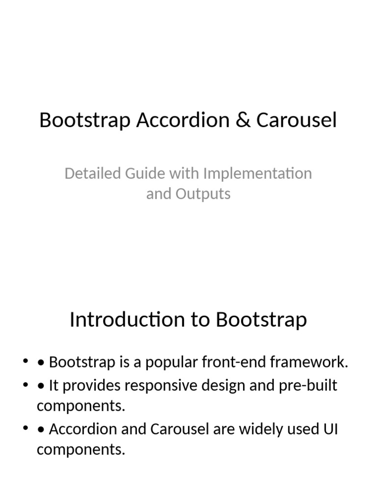 Bootstrap Accordion Carousel Complete | PDF | Bootstrap (Front End Framework) | System Software