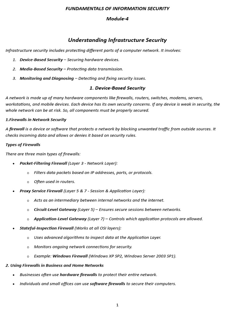 M-4 - Fundamentals of Information Security | PDF | Computer Network ...