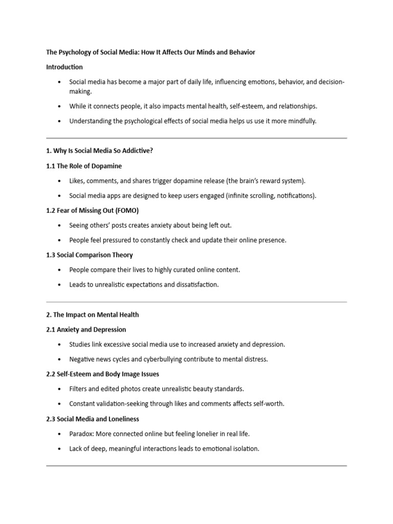 The Psychology of Social Media | PDF | Social Media | Popular Culture ...