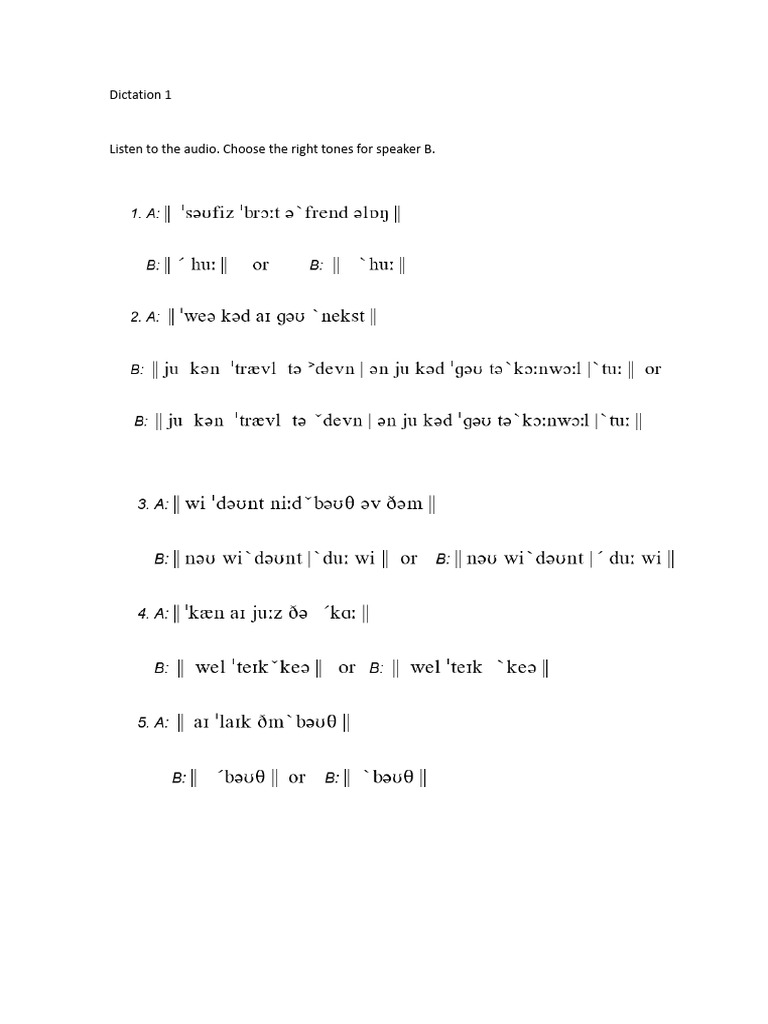 Task 1 - Dictation | PDF