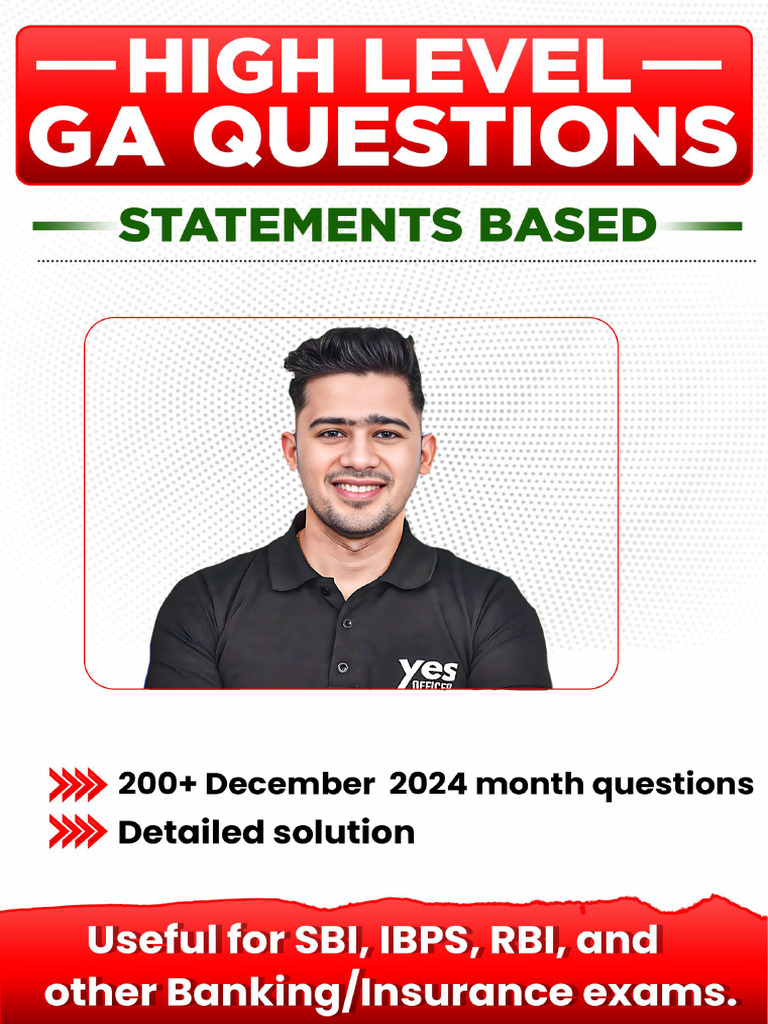 Statement Based GA MCQs - December 2024 | PDF | Economy Of India
