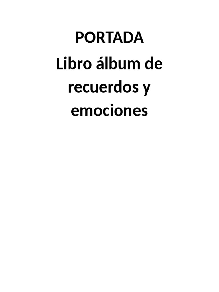 Libro Lbum de Emociones Ejemplo | PDF