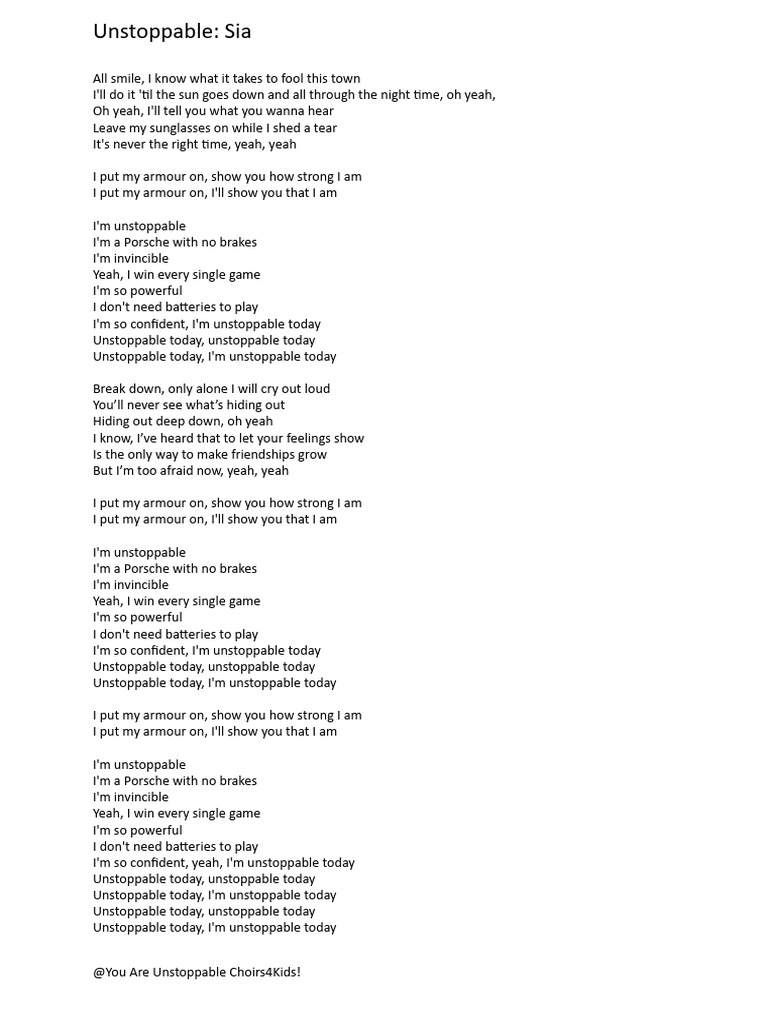 Unstoppable-Lyrics | PDF