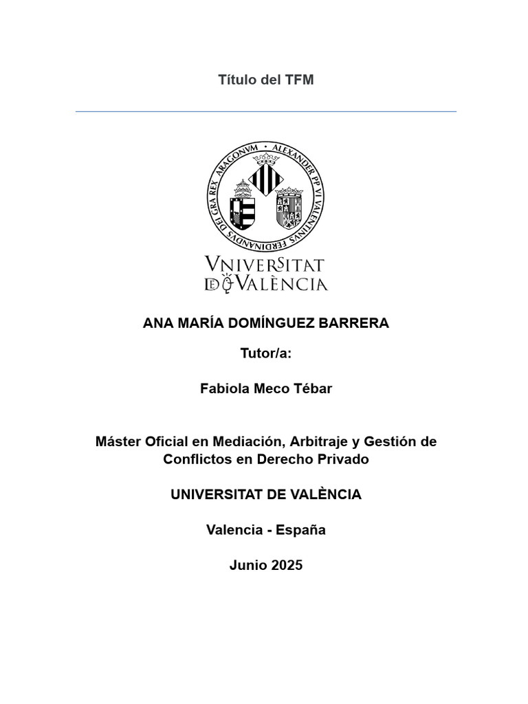 Plantilla Portada TFM (2) - Removed | PDF | Mediación | Agresión