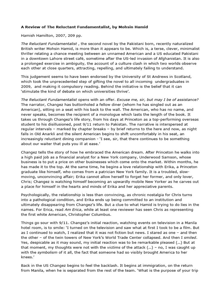 Review of The Reluctant Fundamentalist | PDF