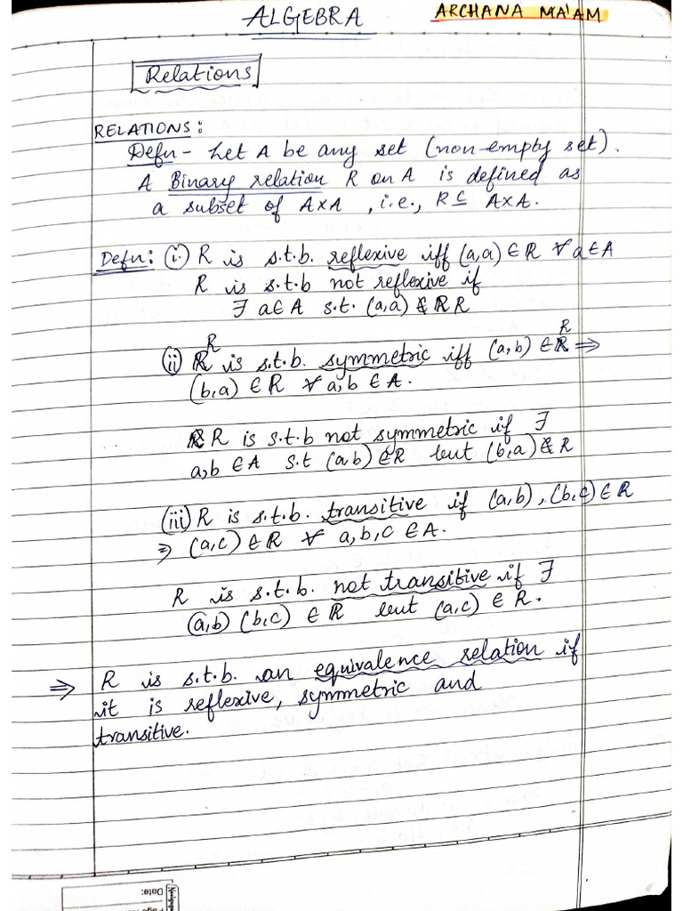 Algebra Archana Mam | PDF