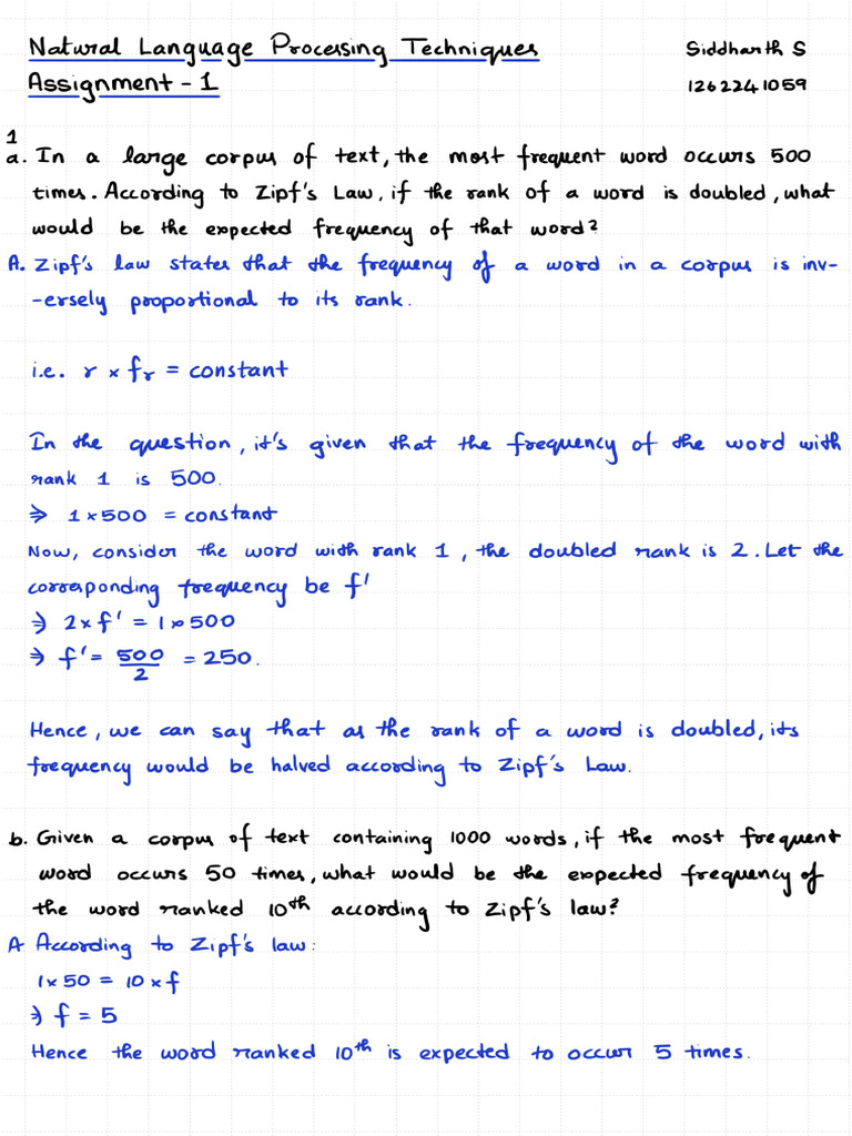 Nlp Assignment 1(2) | PDF