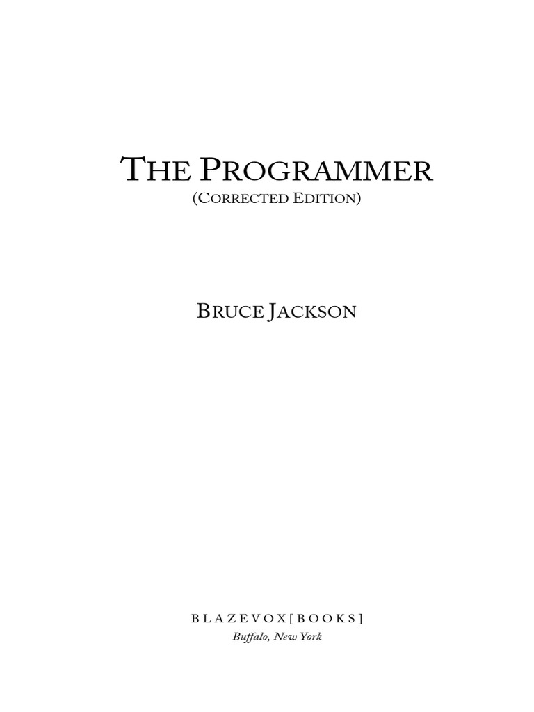 The Programmer (Corrected Edition) by Bruce Jackson Book Preview | PDF | Cost Of Living | Cheque