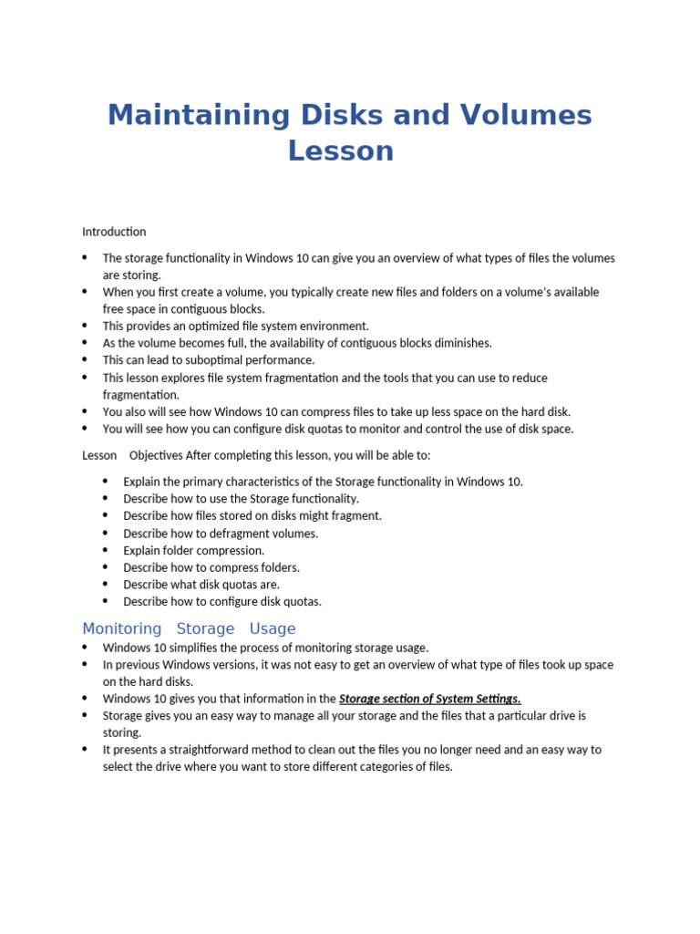 Module 5 Maintaining Disk and Volumes | PDF | Computer File | Zip (File ...