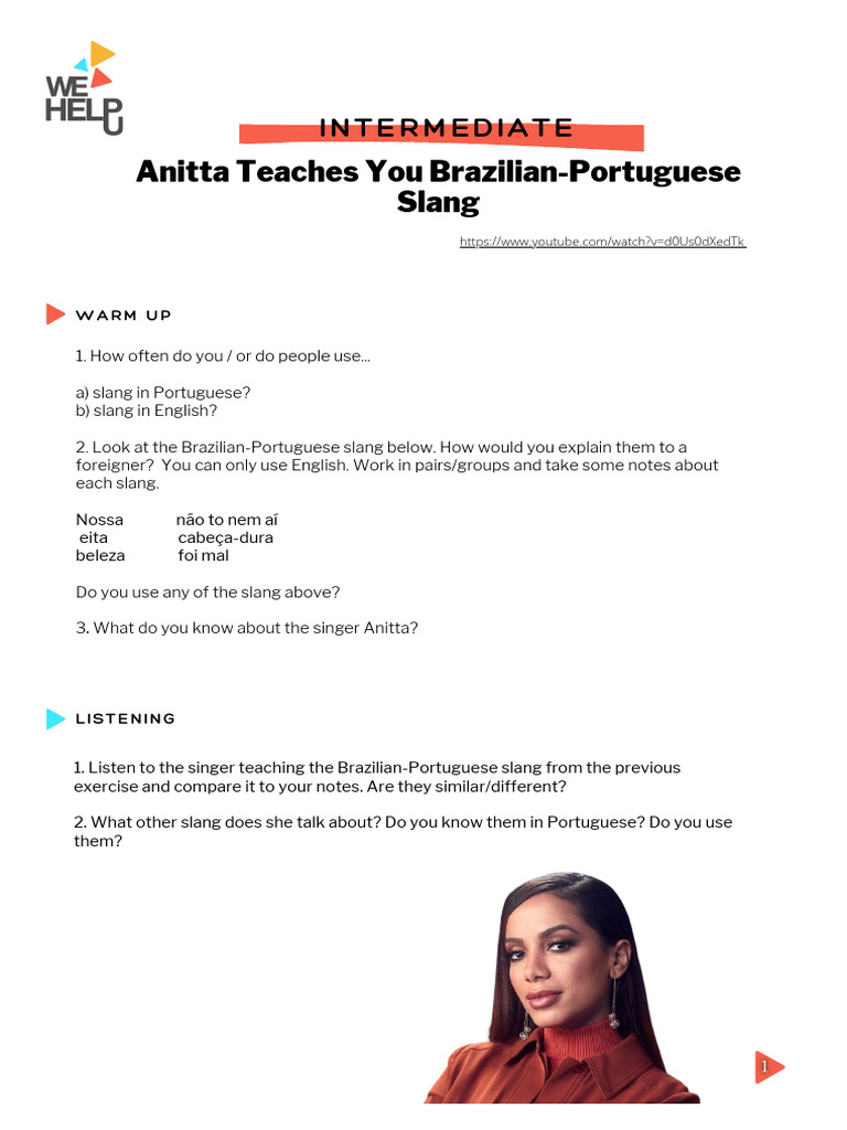 3- Anitta teaches Brazilian-Portuguese Slang - Student Version | PDF ...