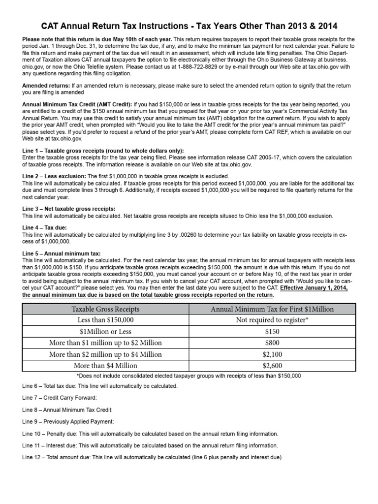 CAT TeleFile Other Than 2013 and 2014 | PDF | Alternative Minimum Tax ...