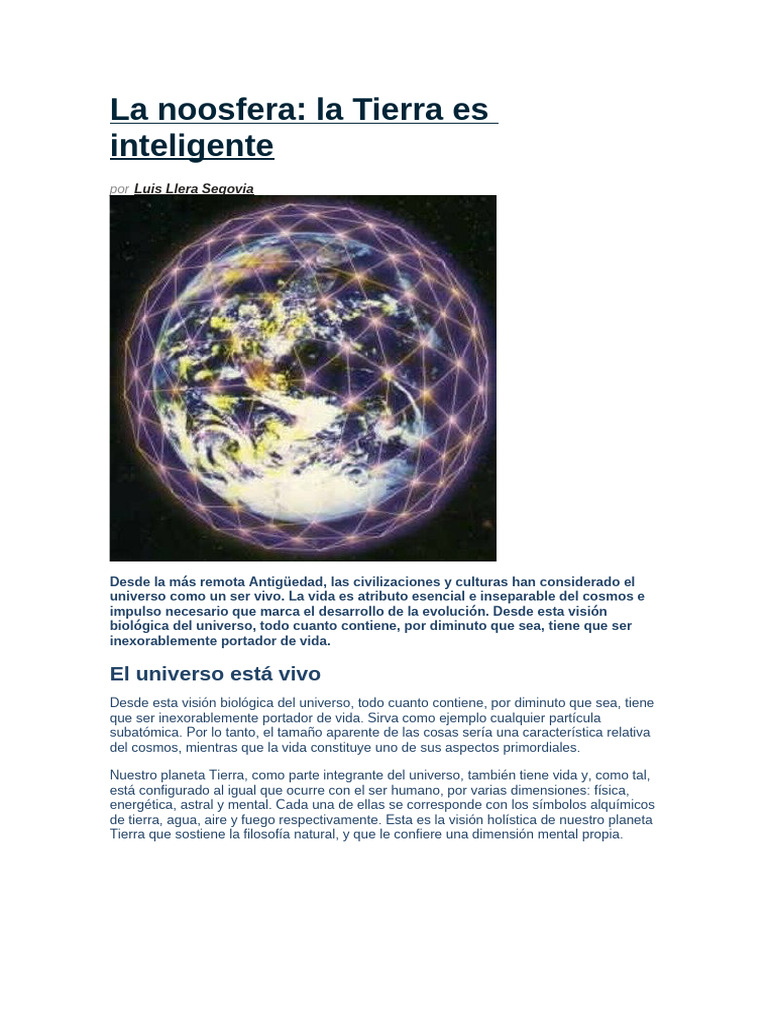 La Noosfera | PDF | Vida | Mente