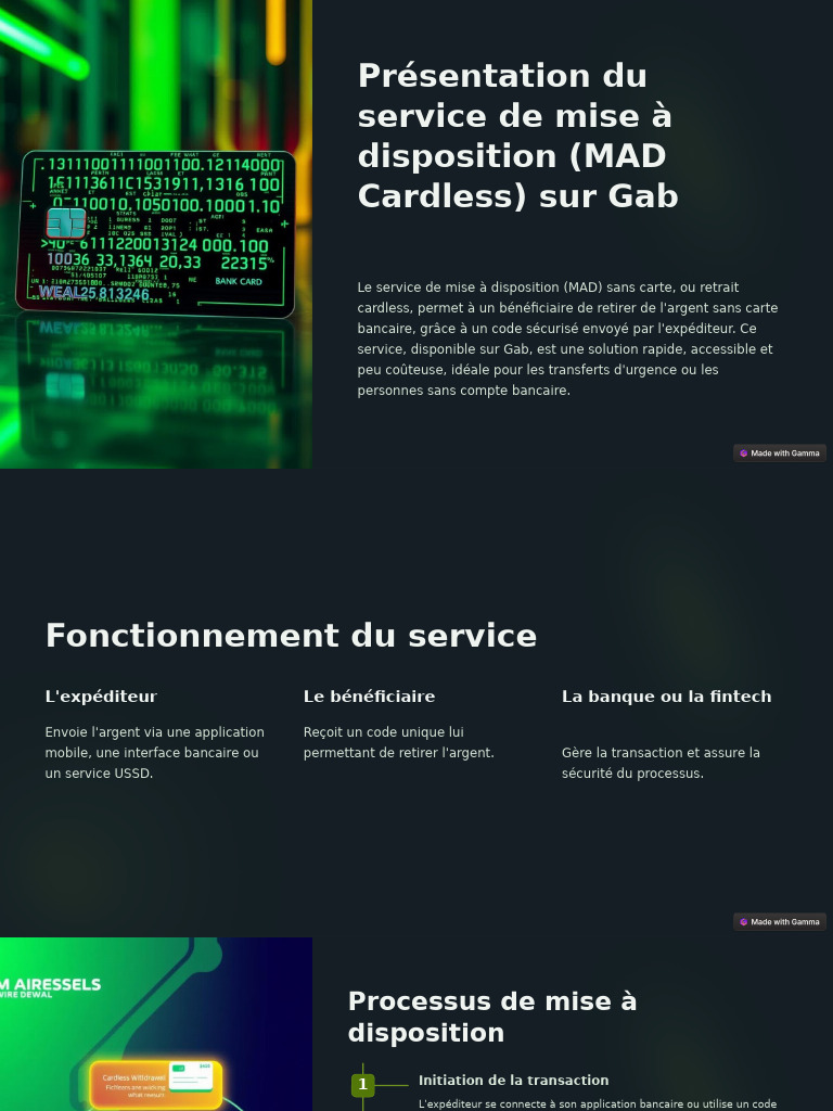 Service MAD Cardless sur Gab | PDF | Guichet automatique bancaire | Banques